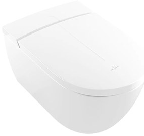 Villeroy & Boch Villeroy Boch ViClean-I 100: sprchové WC, WC mísa bez splachovacího kruhu s bidetová sedátkem, bílá alpin CeramicPlus, V0E100R1