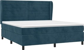 Box spring postel s matrací tmavě modrá 160x200 cm samet 3129283