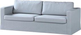 Potah na pohovku IKEA  Karlstad 3-místná, nerozkládací, dlouhý barva modrá látka pletený vzor