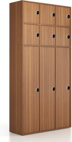 Nástavba pro skříně FRAME, 6x dveře, 1299 x 450 x 854 mm, RFID zámek, ořech