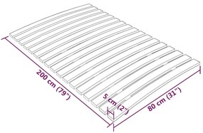 Lamelový rošt postele se 17 lamelami 80 x 200 cm - Default Title