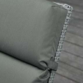 sada 2 polštářů na lehátko, polštář na lehátko pro zahradní lehátko extra silný 8 cm tmavě šedý JEN polštáře