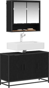 Sada koupelnového nábytku 2 ks Černý dub 90 x 33 x 60 cm 3402389