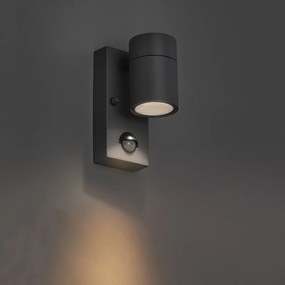 Venkovní nástěnné svítidlo antracitové IP44 s pohybovým senzorem - Solo