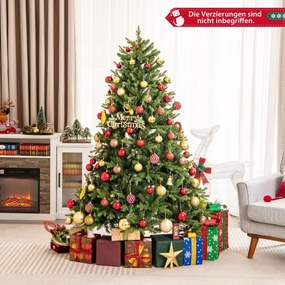 Costway 180 cm umělý vánoční stromek s LED diodami ve vícebarevné a teplé bílé