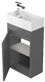 Cersanit Crea - závěsná skříňka s umyvadlem 40cm, šedá, S924-014+K114-004