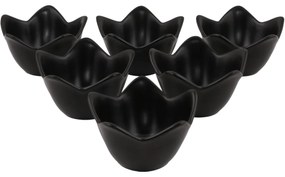 Sada 6 keramických misek Lotus 11,8 cm, černá