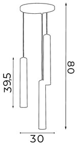 Lustr na lanku NEST 3xGU10/8W/230V bílá/lesklý chrom