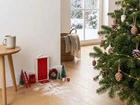 Dveře pro vánočního skřítka s doplňky ELF DOOR 17,5 cm, červené