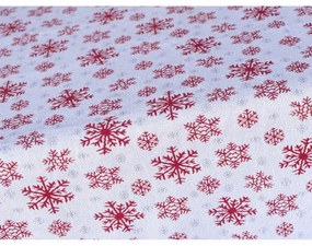 SCANquilt ubrus MOTIV vločky bíločervená 110 x 130 cm