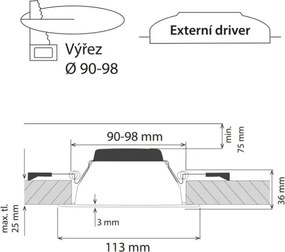 McLED Podhledové LED svítidlo Faro RN10 10W 3000K IP44 ML-412.131.32.0