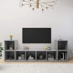 vidaXL TV skříňky 4 ks betonově šedé 72 x 35 x 36,5 cm dřevotříska