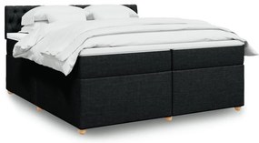 Box spring postel s matrací černá 200x200 cm textil 3289096