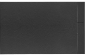 Obdélníková sprchová vanička z SMC kompozitu REA BAZALT 80x100 cm, černá