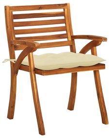 Zahradní židle s poduškami 4 ks masivní akáciové dřevo,  3075191