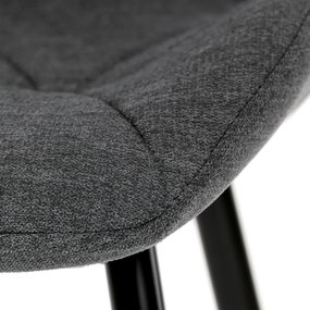 AUTRONIC Židle jídelní, šedá látka, černé kovové nohy