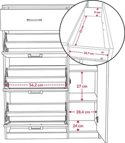 Botník TAMI, 90 x 125 x 28 cm, hnědá