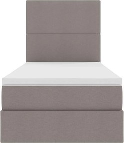 Postel s úložným prostorem a matrací Taupe 90 x 200 cm textil 3371694