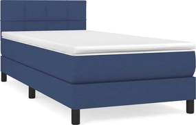 Box spring postel s matrací modrá 90x200 cm textil 3140031