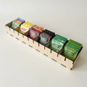 usporadejto.cz Organizér do šuplíku s přepážkami, vložka do zásuvky, dřevěný VASKY, 45,5 x 10 x 6 cm
