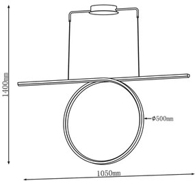 LED Lustr na lanku ODETTA LED/42W/230V 4000K černá