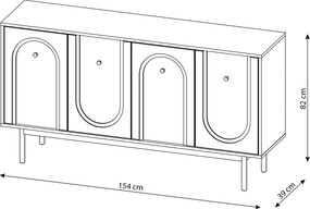 Komoda Mazoma 154 cm kašmírová