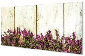 Obraz na skle Fialové květy desky 100x50 cm