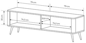 LANTE b | TV stolek F 163 2d | 163,2 cm | béžová/zlatá