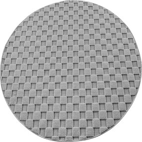 Ayyildiz, Kusový koberec Helix 2203 silver kruh, 80x80, šedá, chodba / předsíň