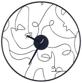 Železné nástěnné hodiny ø 50 cm černé MENTON Beliani
