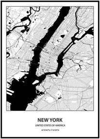 Jen tak z lásky Plakát Mapa města (více variant měst) Rozměr plakátu: 50 x 70 cm, Město: New york