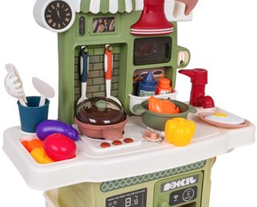 RKToys Dětská zelená kuchyňka se světlem a zvukem