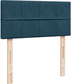 Box spring postel s matrací modrá 100 x 200 cm samet 3287666