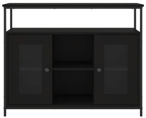 Příborník černý 100 x 35 x 80 cm kompozitní dřevo - Default Title