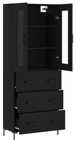 Skříň highboard černá 69,5 x 34 x 180 cm kompozitní dřevo - Default Title