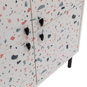 KALUNE DESIGN Dřevěná komoda TERRAZZO bílá 869VEL4527