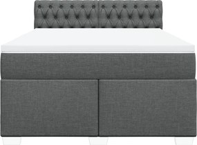 Box spring postel s matrací tmavě šedá 140x200 cm textil 3288219