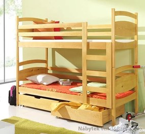 dřevěná patrová postel z masivního dřeva borovice Malgosia meblano