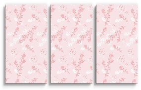 Sablio Obraz - 3-dílný Růžové rostliny - 120x80 cm