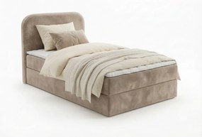 Čalouněná postel boxspring FORENA 90x200 cm béžová Matrace: Matrace Bonell pružinová