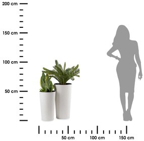 PLASTOVÝ KVĚTINÁČ URBANIKA ECO SADA 2KS 57X30 CM+46,6X25,5 CM BÍLÁ