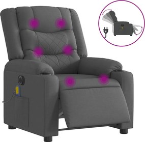 Elektrické masážní polohovací křeslo tmavě šedé textil 3206571