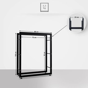 Stojan na palivové dřevo Keri V2 25x80x100 – černá