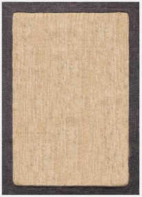 Diamond Carpets India, Ručně vázaný kusový koberec Brisa SM 08 Natural Black, 140x200, béžová, chodba / předsíň