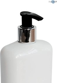 Dávkovač na mýdlo 400 ml bílý s černo-stříbrnou pumpičkou LIMA