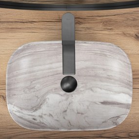 Rea Belinda Ash, umyvadlo na desku 460x330x135 cm, imitace kamene matná, REA-U3324