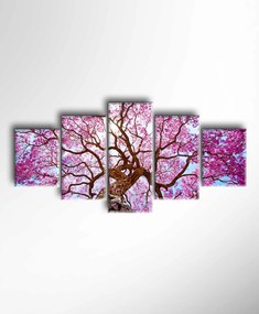 Malvis ® Obraz Rozkvetlý strom s růžovými květy ROZMĚR (šířka x výška): třídílný obdélník 120x80 cm