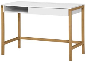 Bílý pracovní stůl Woodman Northgate s dubovou podnoží 112x60 cm