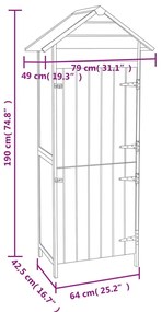 vidaXL Marketos Zahradní úložná skříň hnědá 42,5 x 64 x 190 cm