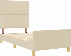 Rám postele s čelo Krémová 90 x 190 cm textil 3344695